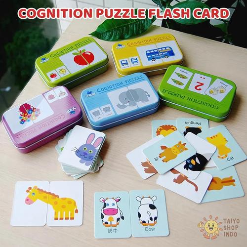 Jual Taiyo Mainan Anak Cognition Puzzle Flash Card Basic Belajar Edukasi Kartu Mencocokan Gambar ...