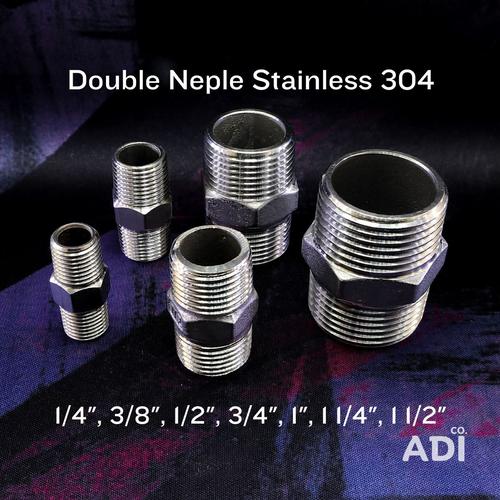 Jual Double Neple Stainless 304 1/4" 3/8" 1/2" 1" 1 1/2in 2in inchi ...