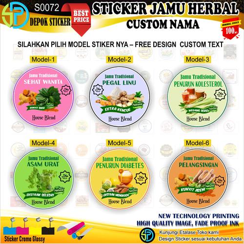 Jual Stiker label Jamu Herbal Tradisional - Diameter 5 CM, Model 1 ...