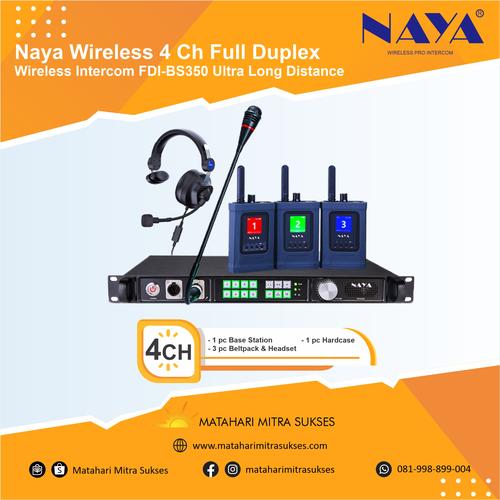 Jual Naya Wireless 4Ch Full Duplex Wireless Intercom FDI-BS350 Ultra Long Distance - Kota ...
