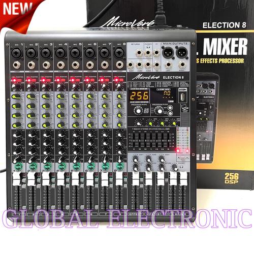 Jual MIXER MICROVERB ELECTION 8 MIXER 8 CHANNEL WITH SOUNDCARD BLUETOOTH USB MP 3 PLAYER ...