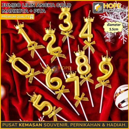 Promo Lilin Angka Mahkota Gold / Lilin Ulang Tahun Angka / Lilin ...