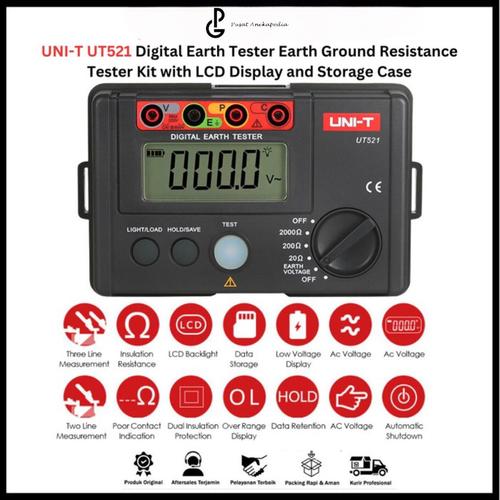 Jual UNI-T UT521 Digital Earth Resistance Tester UT521 Earth Tester ...