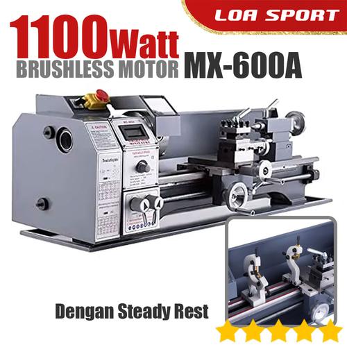 Jual Mesin Bubut Mini 1100W Gear Besi MX-600A Steady Rest Brushless ...