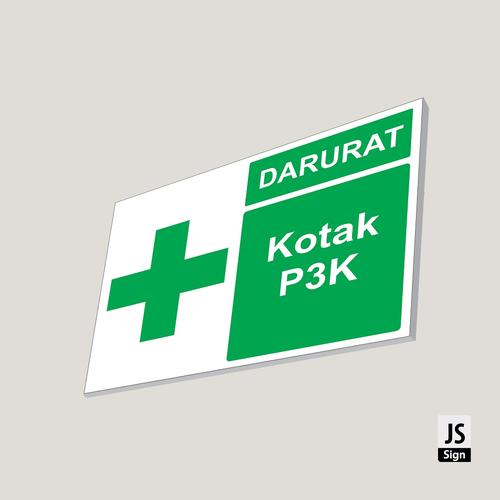 Jual SAFETY SIGN K3 - DARURAT KOTAK P3K + PLAT 2MM - S(20x15cm) - Kota ...