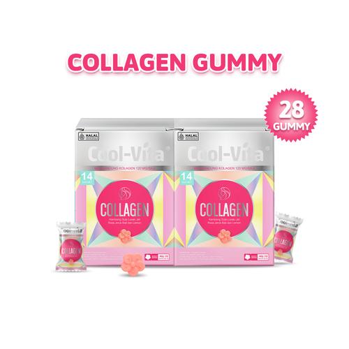 Promo Coolvita 2 BOX Collagen Gummy Rasa Anggur dan Lemon Box isi 14pcs ...
