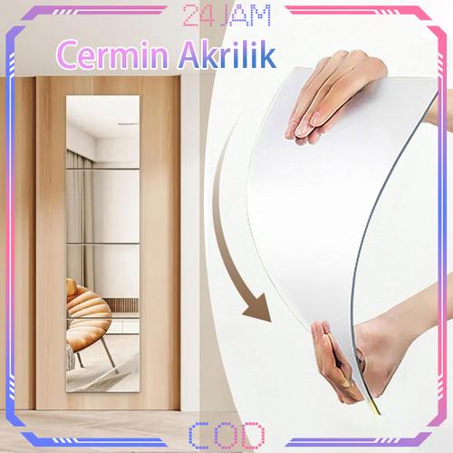 Jual Cermin Tempel Dinding Akrilik Aesthetic Stiker Kaca Cermin Mandi ...