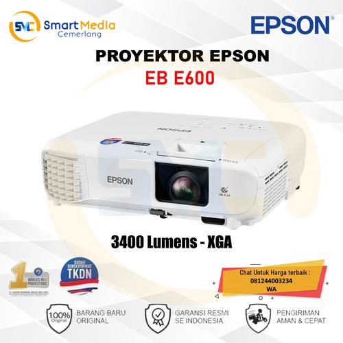 Promo PROYEKTOR EPSON EB-E600 EB E600 XGA 3LCD 3400 Lumens TKDN Pengganti EB -E500 Resmi Cicil 0 ...