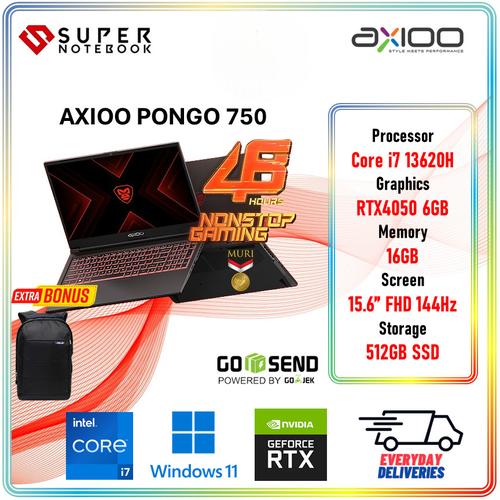 Jual AXIOO PONGO 750 CORE I7 13620H RTX4050 16GB 512GB SSD W11 15.6FHD ...