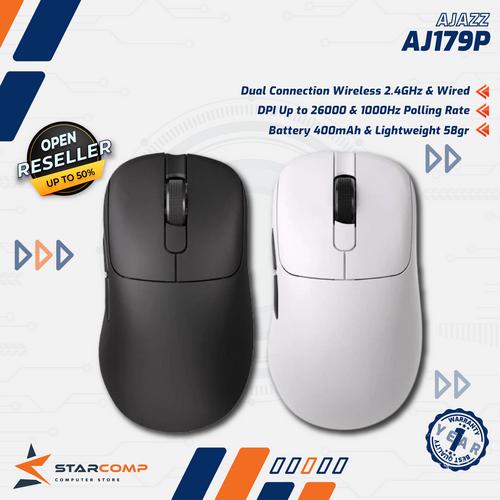 Promo Ajazz AJ179P / AJ-179P Lightweight Dual Mode Wireless Gaming Mouse - Putih Cicil 0% 3x ...