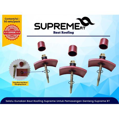 Jual Baut genteng/roofing upvc supreme RT 12 x 75mm isi 50pcs - Abu-abu ...