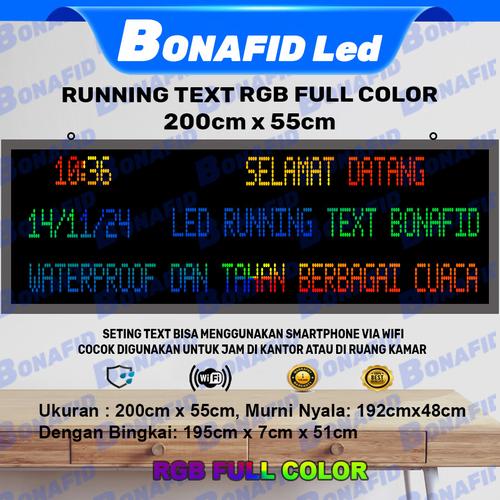 Jual 200cm x 55cm Satu Sisi Muka RGB FULL COLOR Mudah & Praktis untuk ...