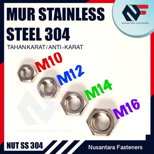 Jual MUR / NUT STAINLESS STEEL 304 M10 M12 M14 M16 - M10 - Jakarta ...