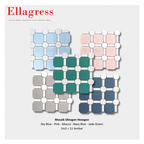 Jual Ellagress Mosaik Hexagon Octagon Keramik 37x37 Matt Warna Lantai ...