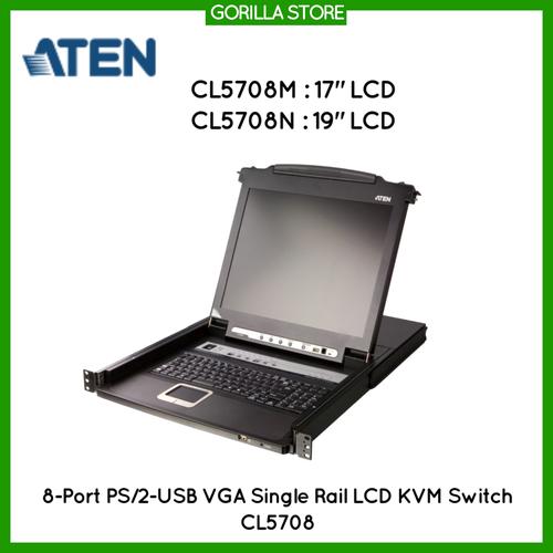 Jual ATEN 8-Port PS/2-USB VGA Single Rail LCD KVM Switch CL5708 ...