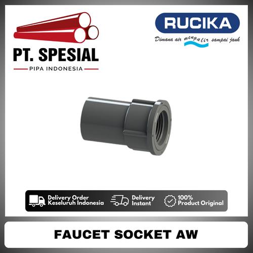 Jual Faucet Socket AW Rucika 1/2 - 4 Inch / Sock Drat Dalam PVC AW ...