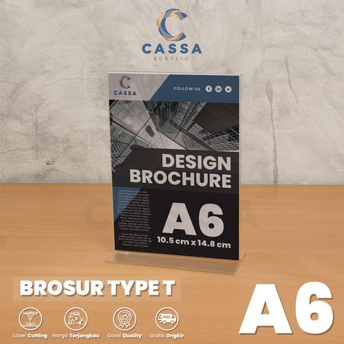 Promo TEMPAT BROSUR / TENT HOLDER / TENT CARD AKRILIK DISPLAY 2 SISI A6 ...