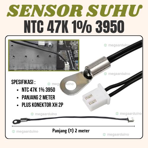 Jual Thermistor NTC 47k 1% 3950 Fixed Mount Hole Temperature Sensor ...