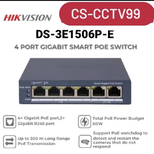 Jual HIKVISION DS-3E1506P-EI 4 PORT GIGABIT SMART POE SWITCH 2 UPLINK ...
