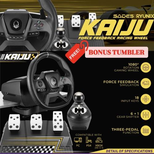 Promo Sades Ryunix Kaiju Gaming Steering Wheel with Gear Shifter, Force ...