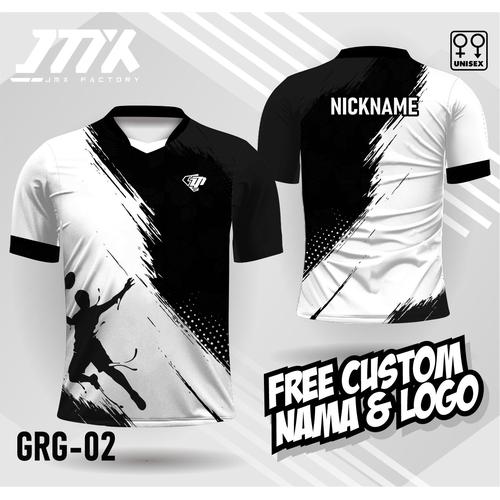 Jual jersey badminton jersey bulu tangkis terbaru kaos badminton GRG-02 - Hitam putih, XS - Kota ...