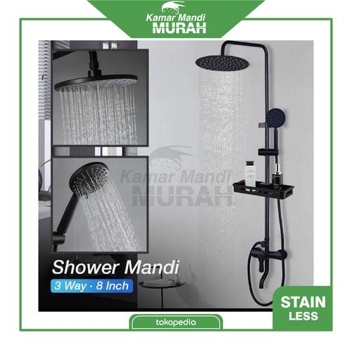 Jual SHOWER COLUMN HITAM/SHOWER TIANG SET PANAS DINGIN/SHOWER PANAS ...