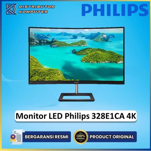 Promo Monitor LED Philips 328E1CA 32" VA 4K Curved HDMI DP Vesa Speaker ...