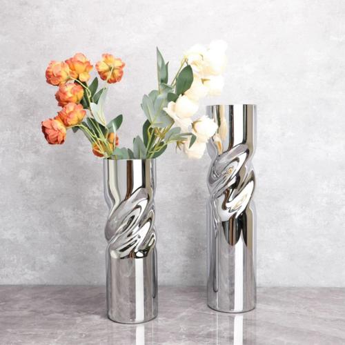 Jual Vase Bunga Hias Modern Minimalis / Twisted Futuristic Silver Vase ...