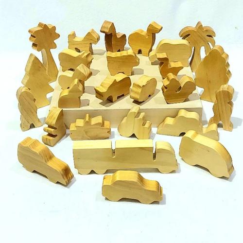 Promo Mainan Montessori balok bentuk kayu anak wooden kids toys kado ...