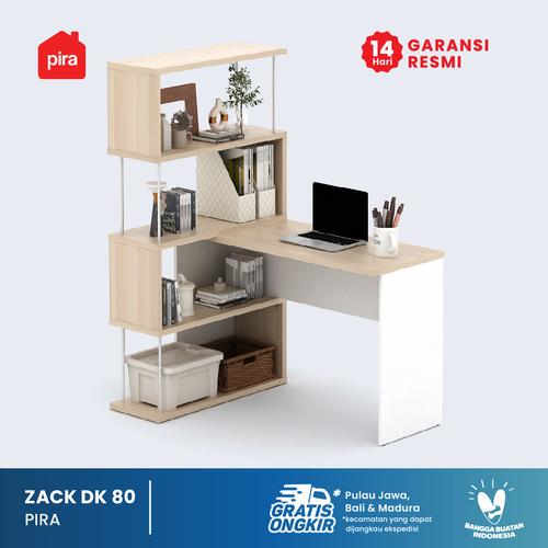 Promo PIRA - ZACK DK 80 Meja Kerja / Meja Belajar dengan Rak Buku - ZACK PRO O-W Cicil 0% 3x ...