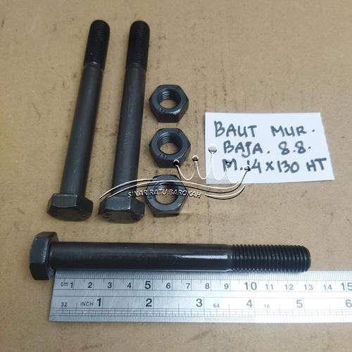 Jual BAUT MUR BAJA M14X130 HALF DRAT PANJANG 13CM KUNCI 22 13 CM BAUD ...