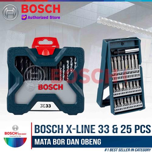 Jual Bosch Screwdriver Bits X-line Set 25 PCS dan 33 PCS Mata Bor dan ...