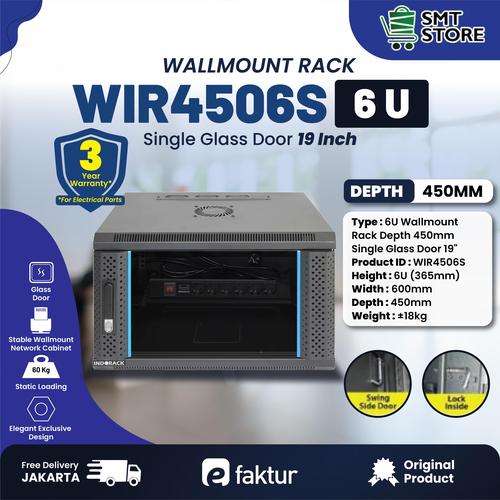 Jual Indorack WIR4506S Wallmount rack 6U 450mm Single glass door - Kota ...