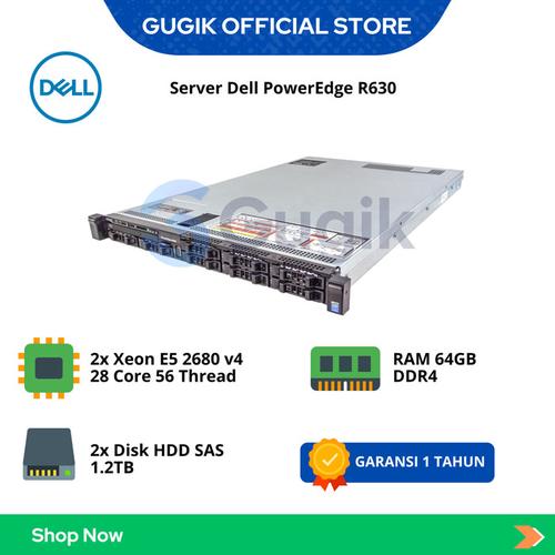 Jual Server Dell R630 1U 8x2.5" (2x E5-2680 v4 RAM 128Gb SSD 4TB ...