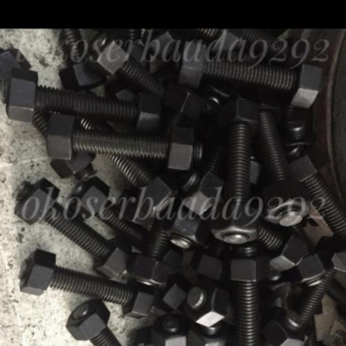 Jual Studbolt & Nut B7 2H M14 x 70 mm; Baut Stud Carbon Steel besi ...