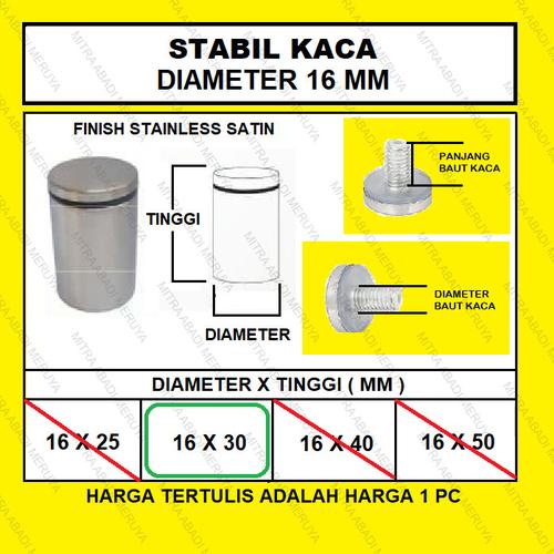 Jual Pen Iklan Baut Akrilik Sign Board Stabil Kaca 16 x 30 mm - Kota ...