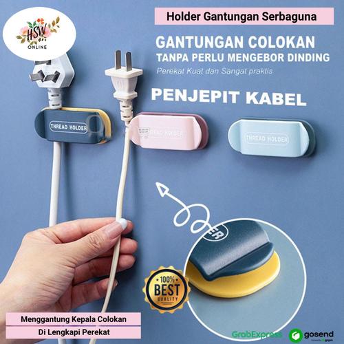 Jual Holder Perapih Kepala Colokan Tempel Klip Kabel Gantungan Stop ...
