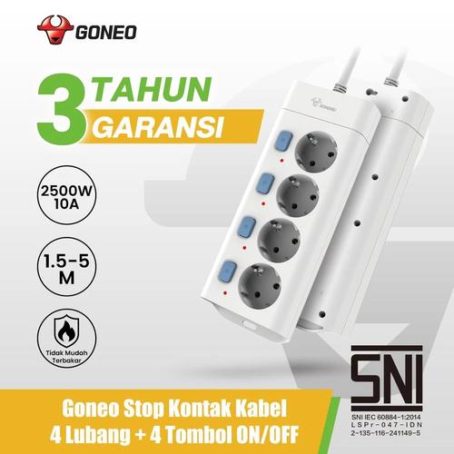Jual GONEO-G3040 GONGNIU Stop Kontak 4 Lubang Multi Switch Saklar On ...