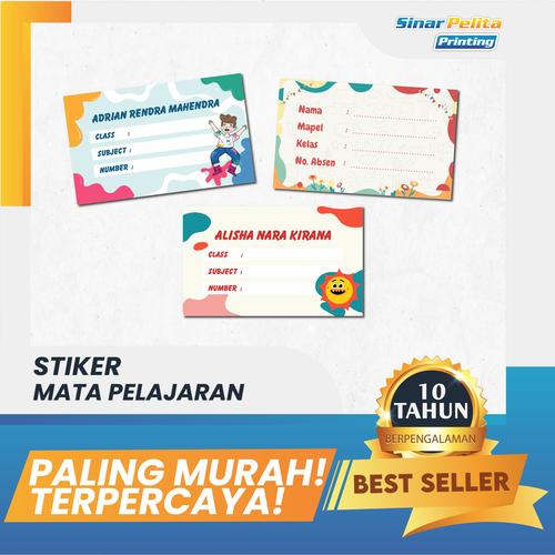 Jual Stiker Mata Pelajaran | Stiker Label Mapel | Stiker Nama Anak ...