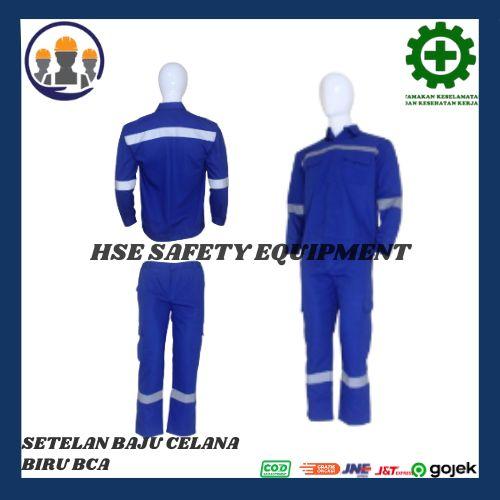 Jual Seragam Safety Kerja Proyek Baju Celana Biru BCA / Wearpack Safety ...
