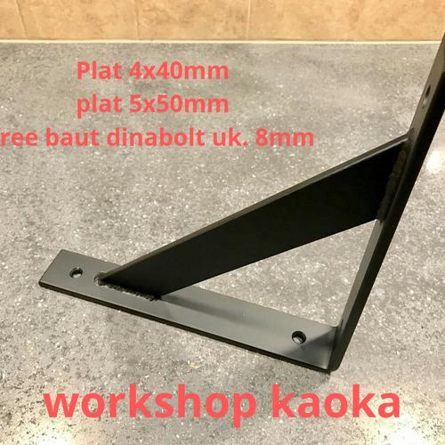 Jual Rak dinding siku dinding besi siku besi tebal - Putih, 25x50cm tbl ...