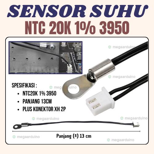 Jual Thermistor NTC 20k 1% 3950 Fixed Mount Hole Temperature Sensor ...
