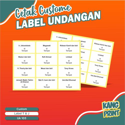Jual Cetak label undangan custom - Kota Bekasi - Hiprint.idn | Tokopedia