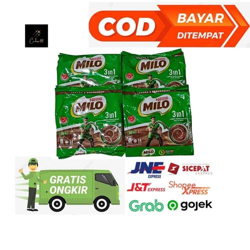 Jual Milo Sachet Isi 14 Stik Pek x 33gr Asli Malay Halal milo 3in1 coklat Nestle milo 1pax isi ...