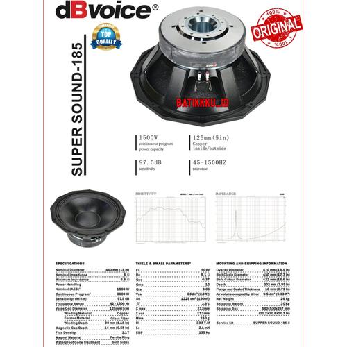 Jual Speaker Komponen dBvoice SUPERSOUND 185 SUPER SOUND 185 Original ...