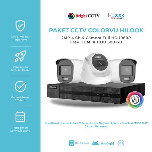 Promo Paket CCTV Colorvu Hilook 2MP 4Ch Full HD 1080P By Hikvision ...