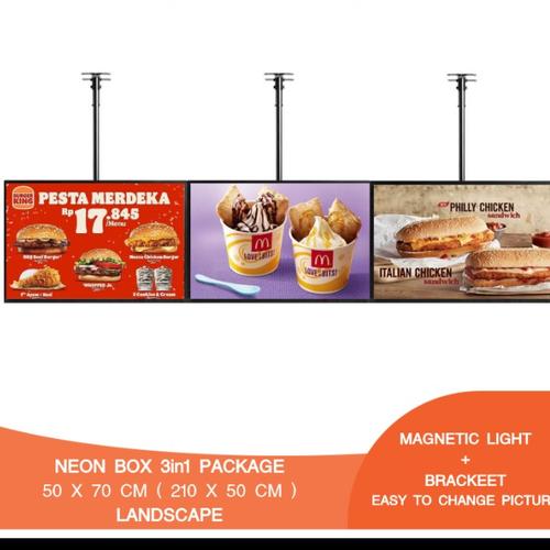 Jual NEON BOX SLIM LED LIGHT BOX Menu Paket 3in1 50x70cm ( 210x50cm ...