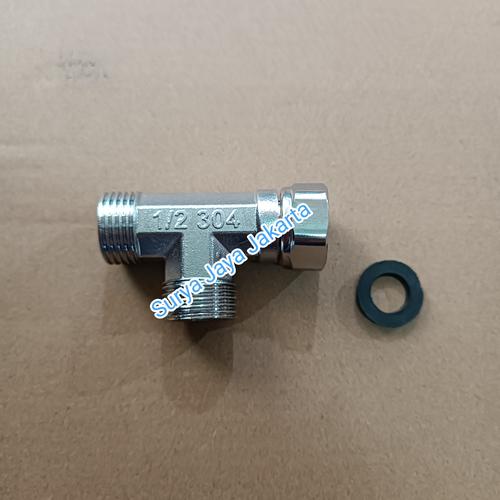Jual Tee kloset stainless 304 / Tee drat stainless 1/2 inch / Tee kran ...