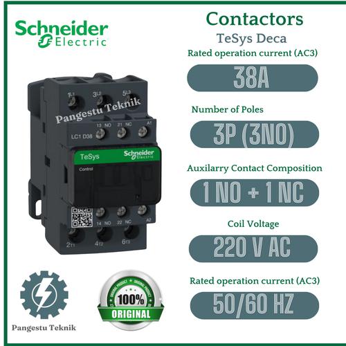 Jual (100% ORI) KONTAKTOR LC1D38M7 SCHNEIDER / CONTACTOR SCHNEIDER ...