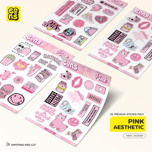 Jual Stiker Pack FASHION PINK Aesthetic Waterproof Aesthetic- untuk ...